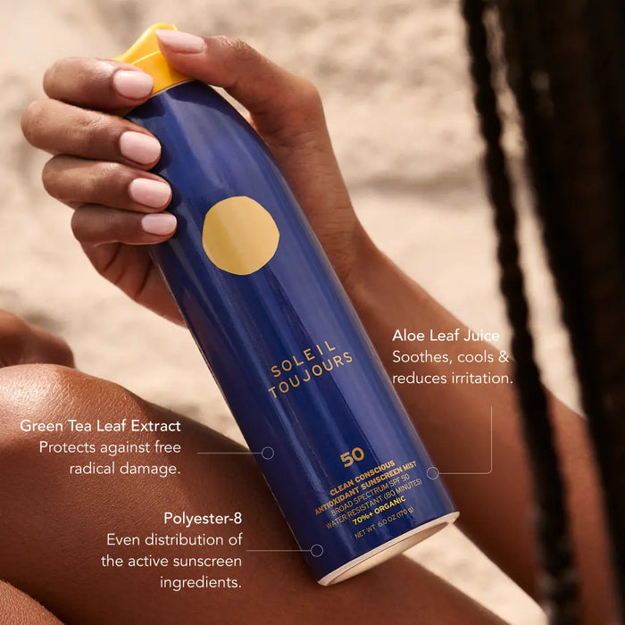 Clean Conscious Body Sunscreen Mist SPF 50 Non-toxic, Invisible ...