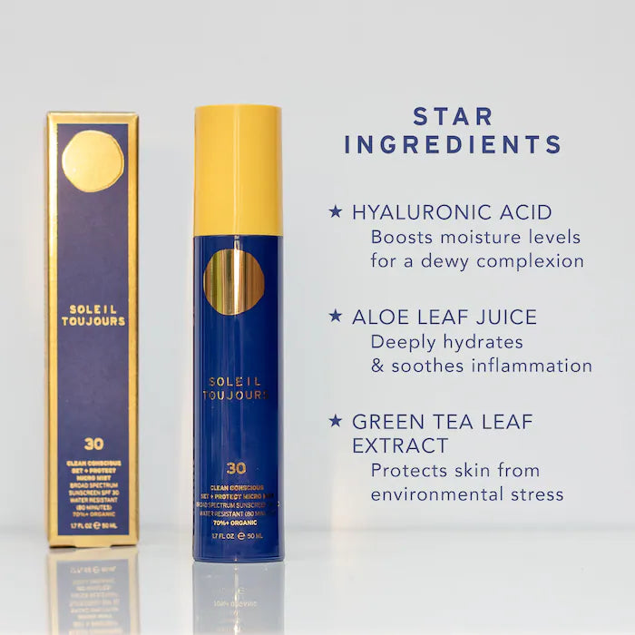 Clean Conscious Set + Protect Micro Mist Sunscreen SPF 30 – Soleil Toujours